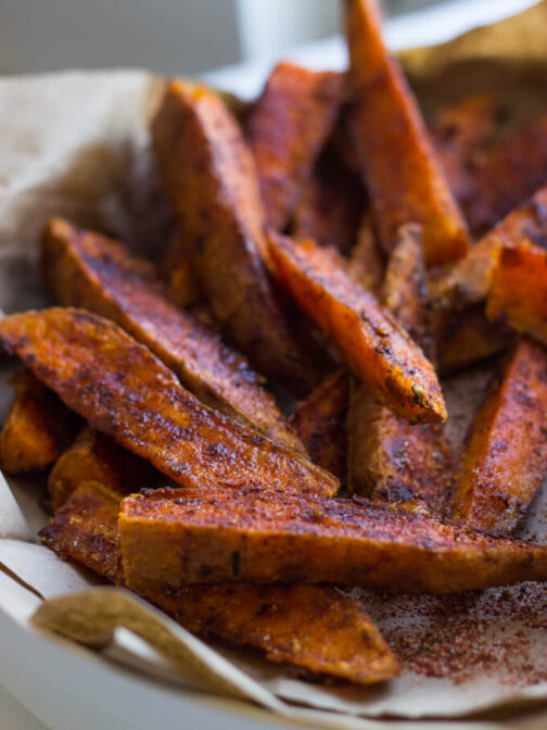 Best Chili Roasted Sweet Potato Wedges - Little Broken