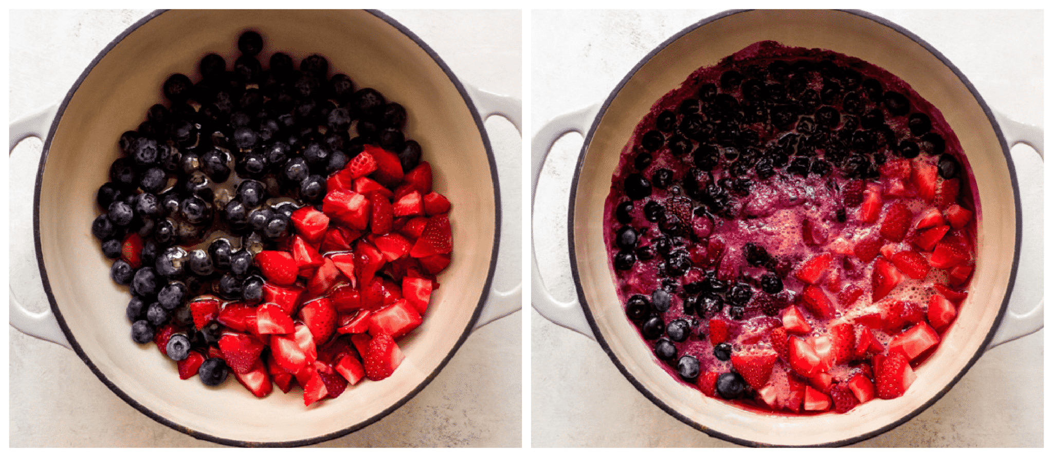 Strawberry Blueberry Jam {No Sugar, No Pectin} - Little Broken