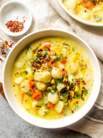Healthy Scallop Chowder (5 Easy Steps) - Little Broken