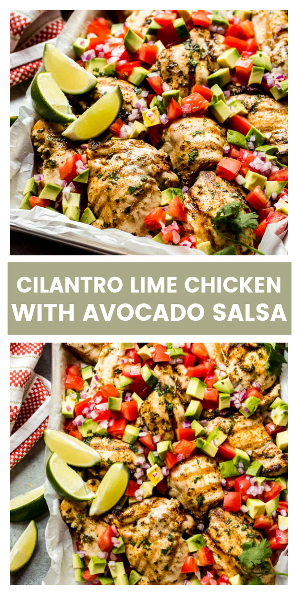 30-Minute Cilantro Lime Chicken with Avocado Salsa - Little Broken