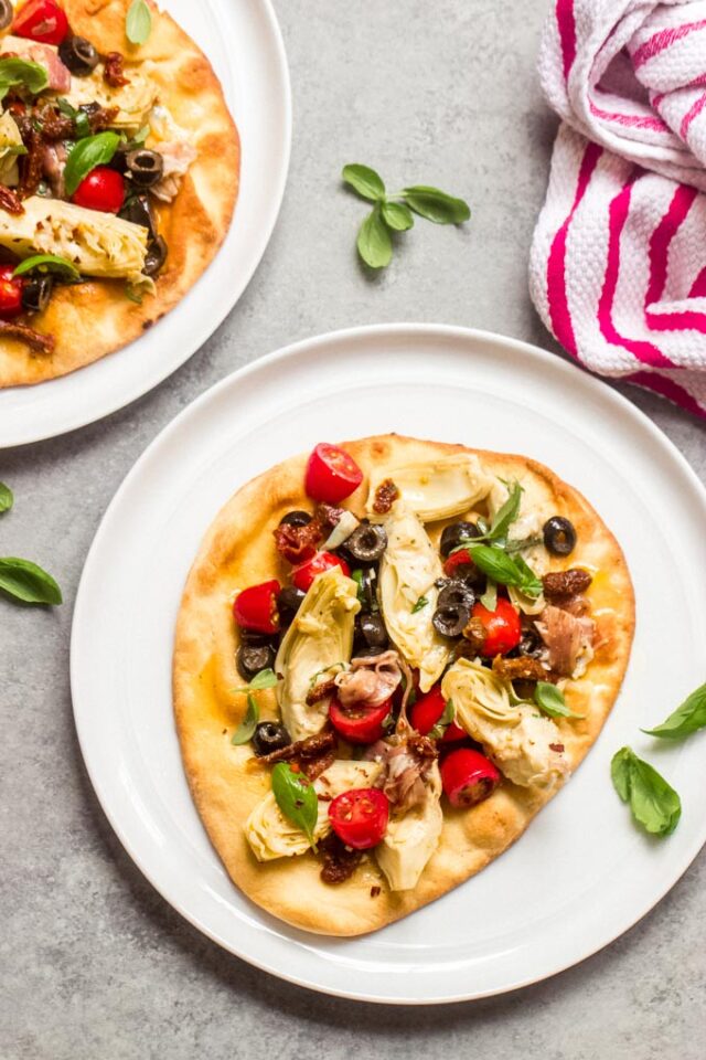 Mediterranean Flatbread (Quick & Easy) - Little Broken