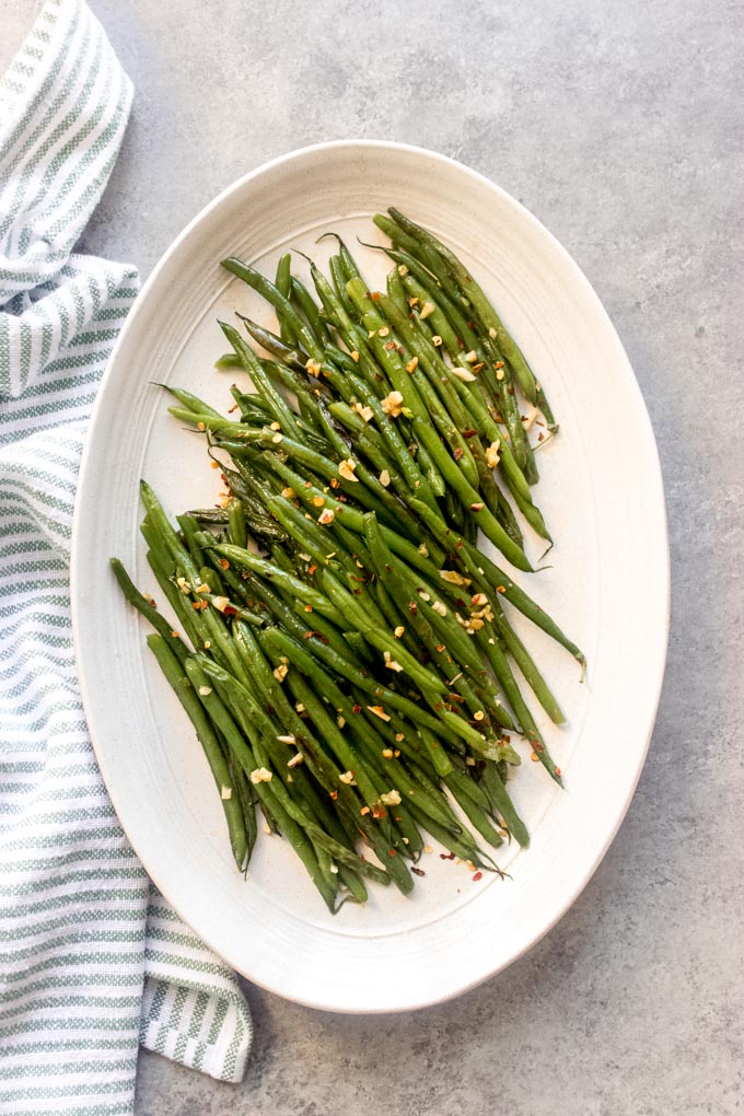 Asian Garlic Green Beans - Little Broken