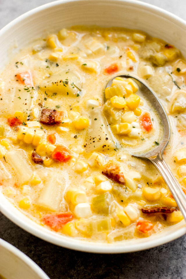 Potato Corn Chowder Recipe {Kid Approved!} - Little Broken