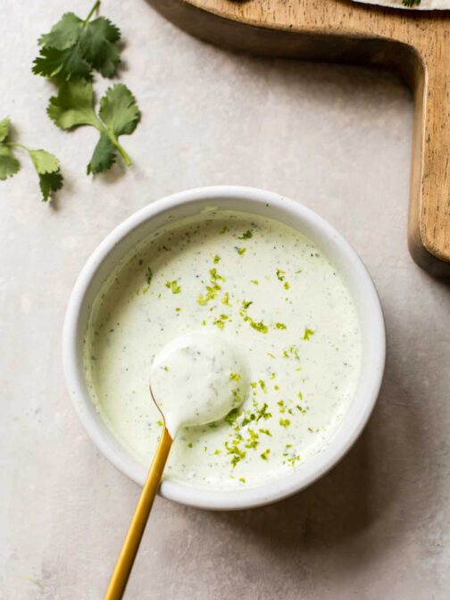 Cilantro Lime Crema (10-Minute Recipe!) - Little Broken