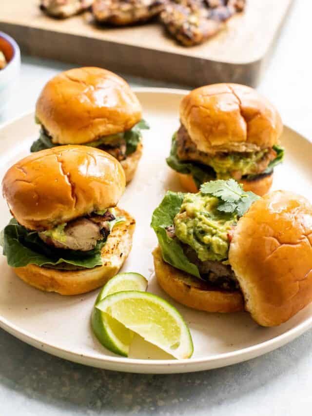 Grilled Cilantro Lime Chicken Sliders Story - Little Broken