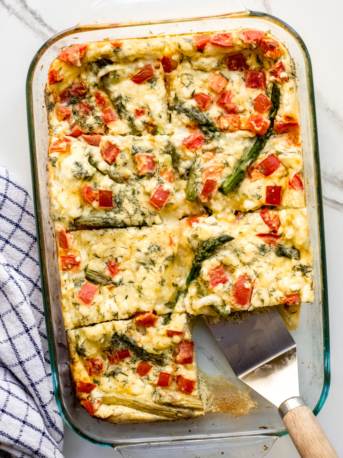 Fluffiest Asparagus Frittata - Little Broken