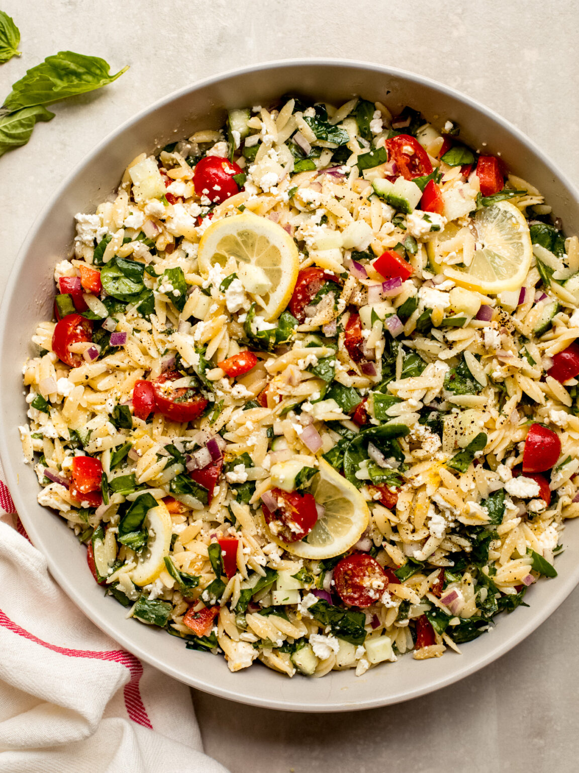 Lemon Orzo Salad - Little Broken